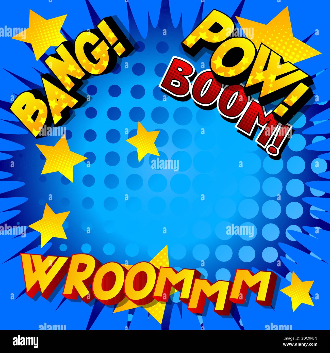 Comic book background with word sound effects. Vector illustrated ...
