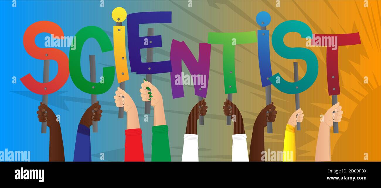 Diverse hands holding letters of the alphabet created the word ...