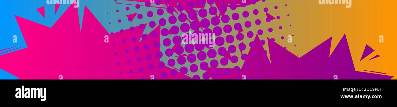 Comic book banner, cartoon background. Vector illustrated background ...