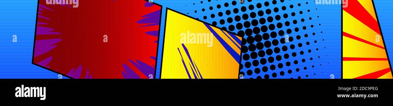Comic book banner, cartoon background. Vector illustrated background ...