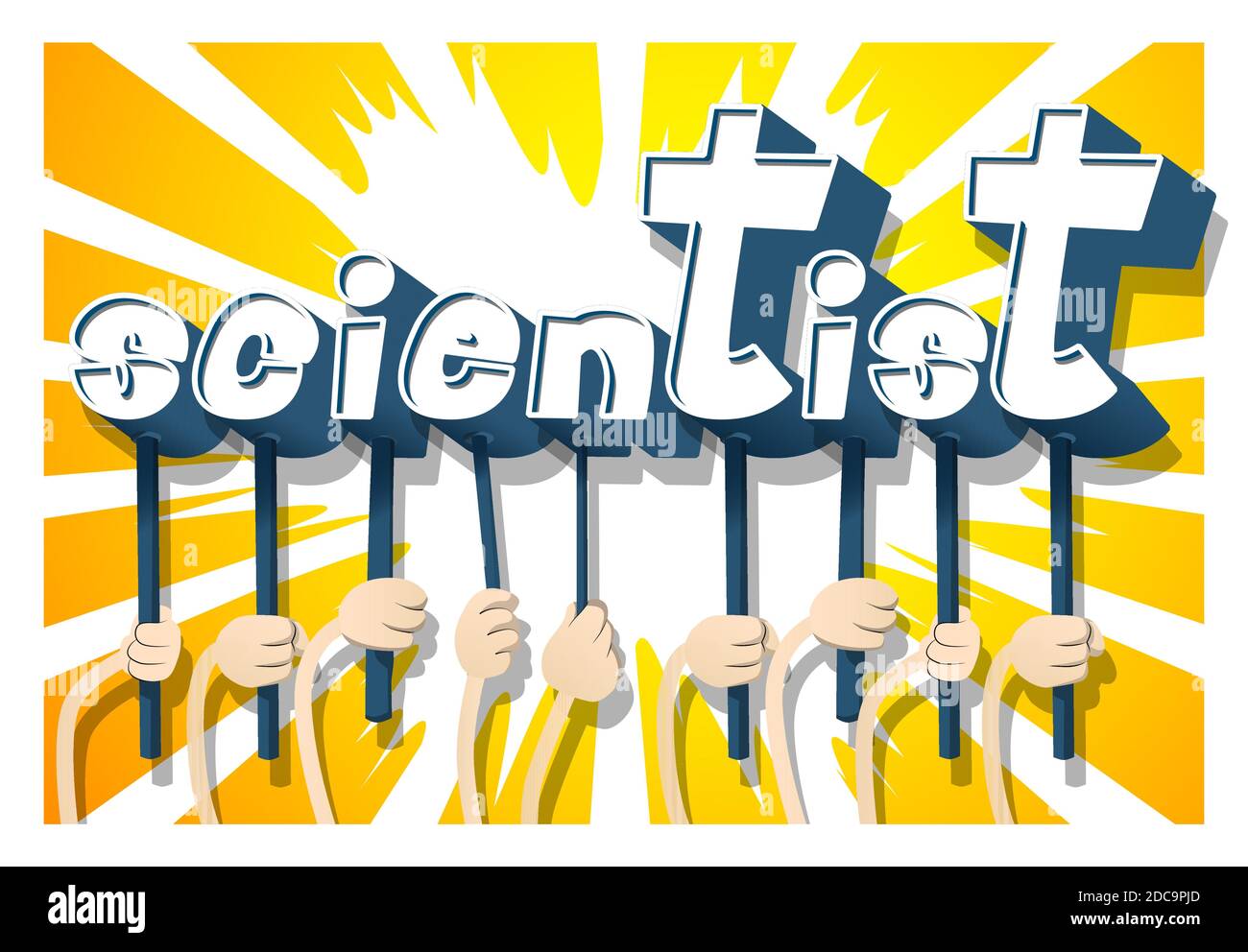 Diverse hands holding letters of the alphabet created the word ...