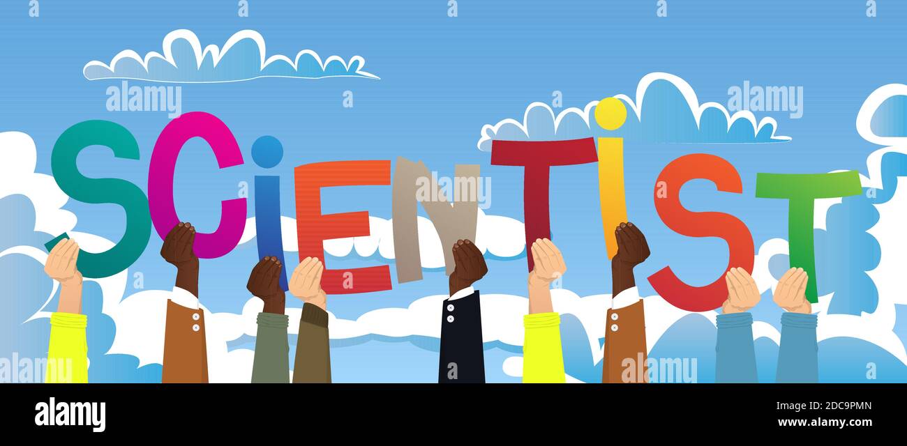 Diverse hands holding letters of the alphabet created the word ...