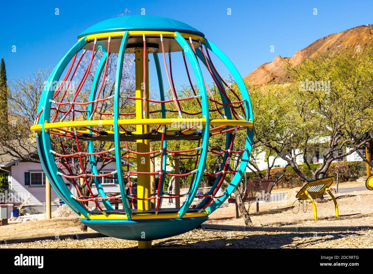 Children's Oval Climbing Cage At Local Playground Stock Photo - Alamy