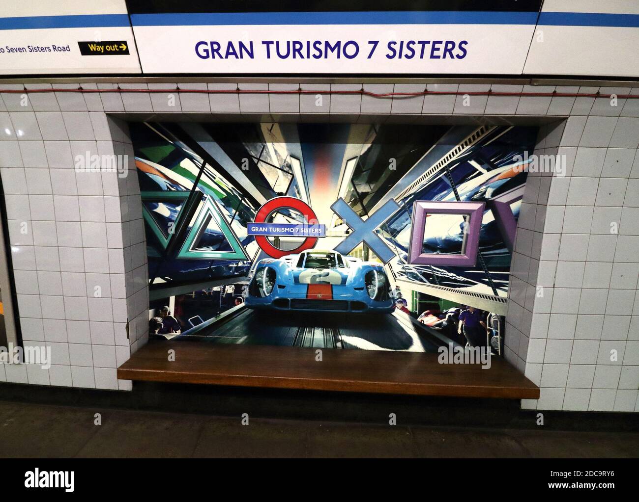 London, UK. 19th Nov, 2020. Seven Sisters station is temporarily named ...