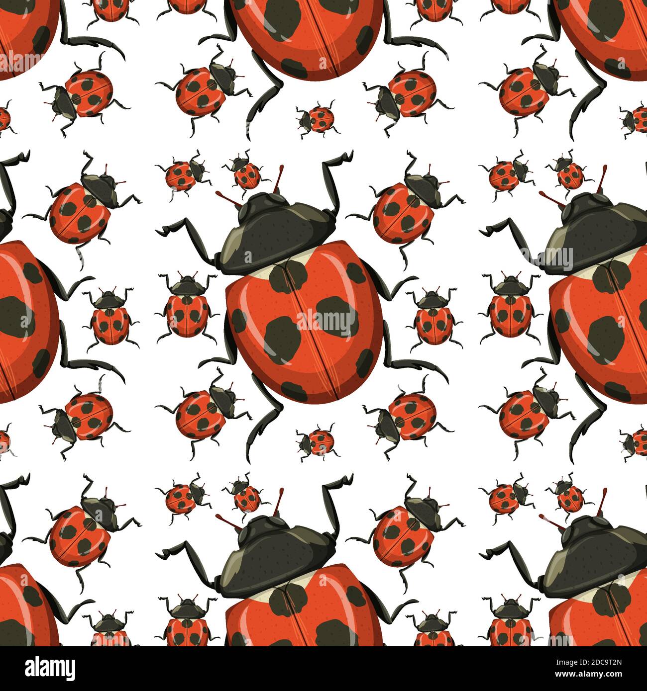 Cute ladybug seamless background illustration Stock Vector Image & Art ...
