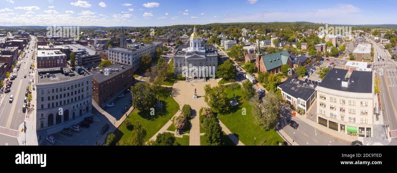 New Hampshire State House aerial view panorama, Concord, New Hampshire ...