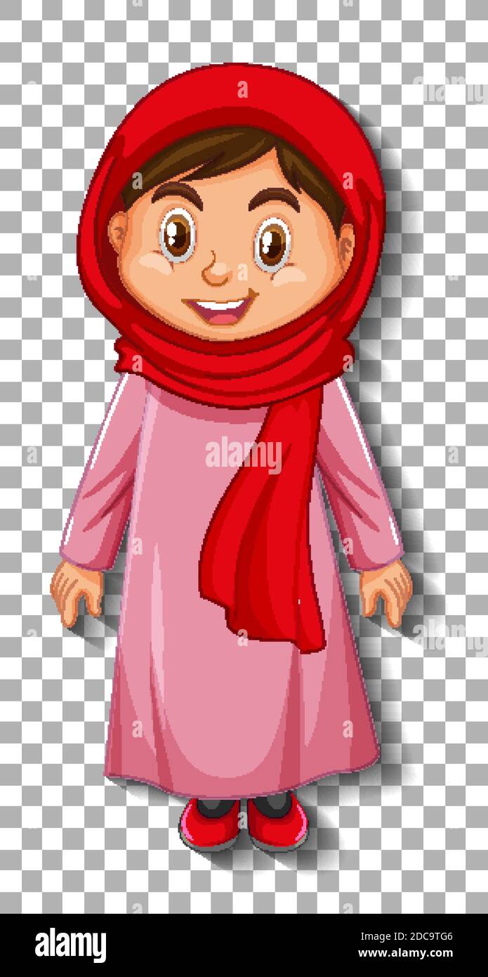 Beautiful arabic lady cartoon character illustration Stock Vector Image ...