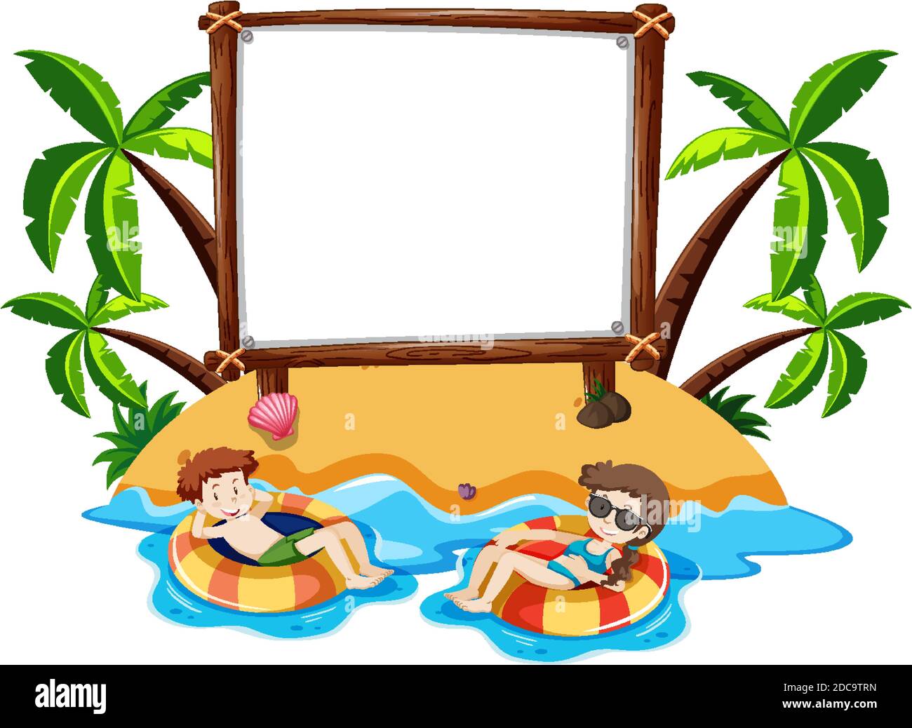 Blank banner with summer theme illustration Stock Vector Image & Art ...
