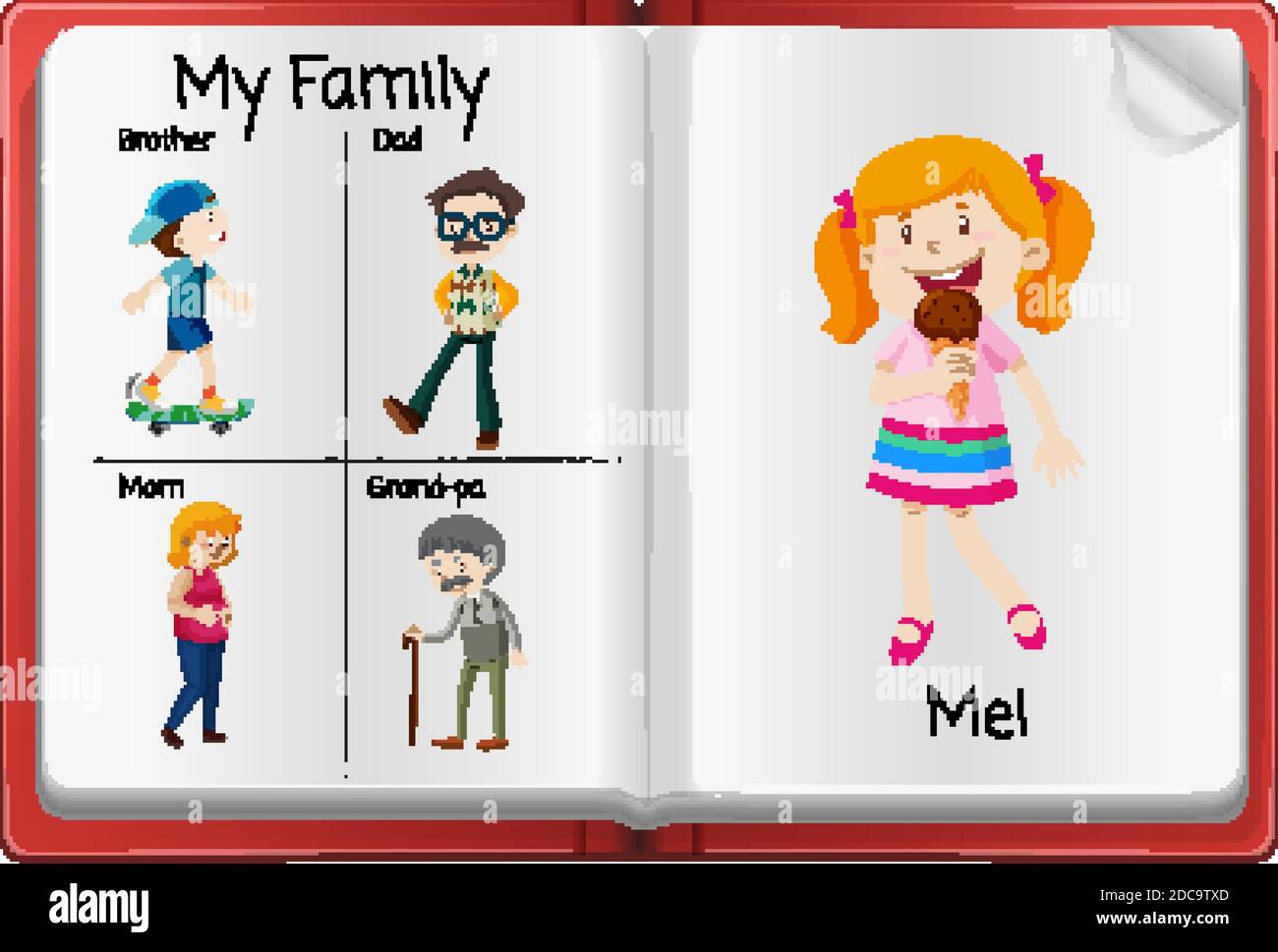 Open activity diary page illustration Stock Vector Image & Art - Alamy