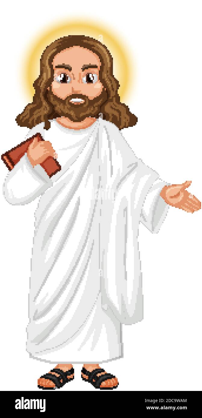 Jesus preaching in standing position character illustration Stock ...