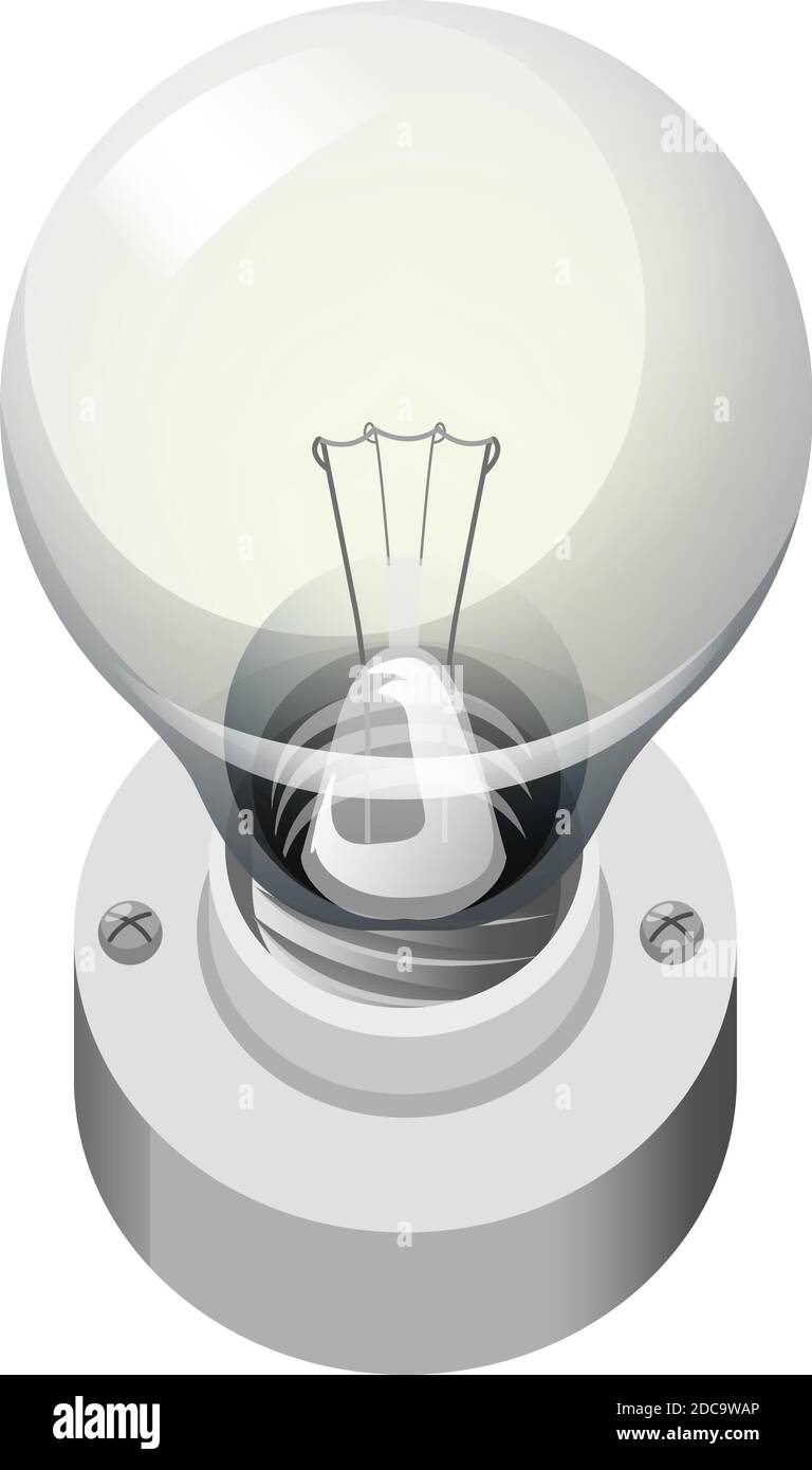 Light bulb cartoon style isolated on white background illustration ...