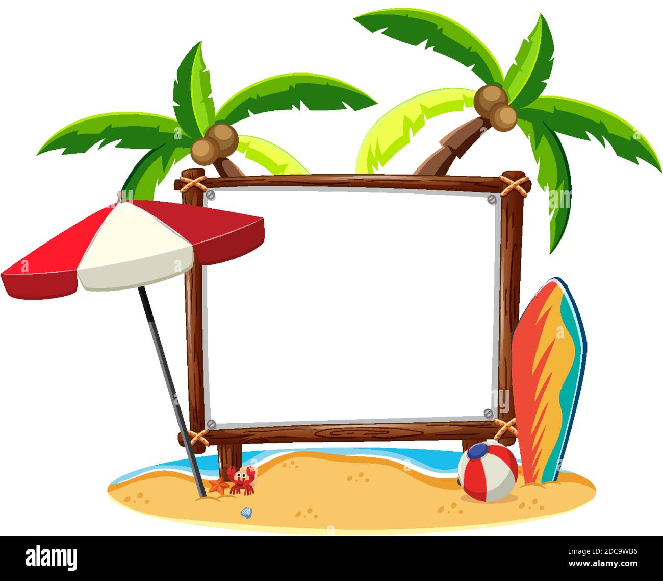 Blank banner with summer theme illustration Stock Vector Image & Art ...