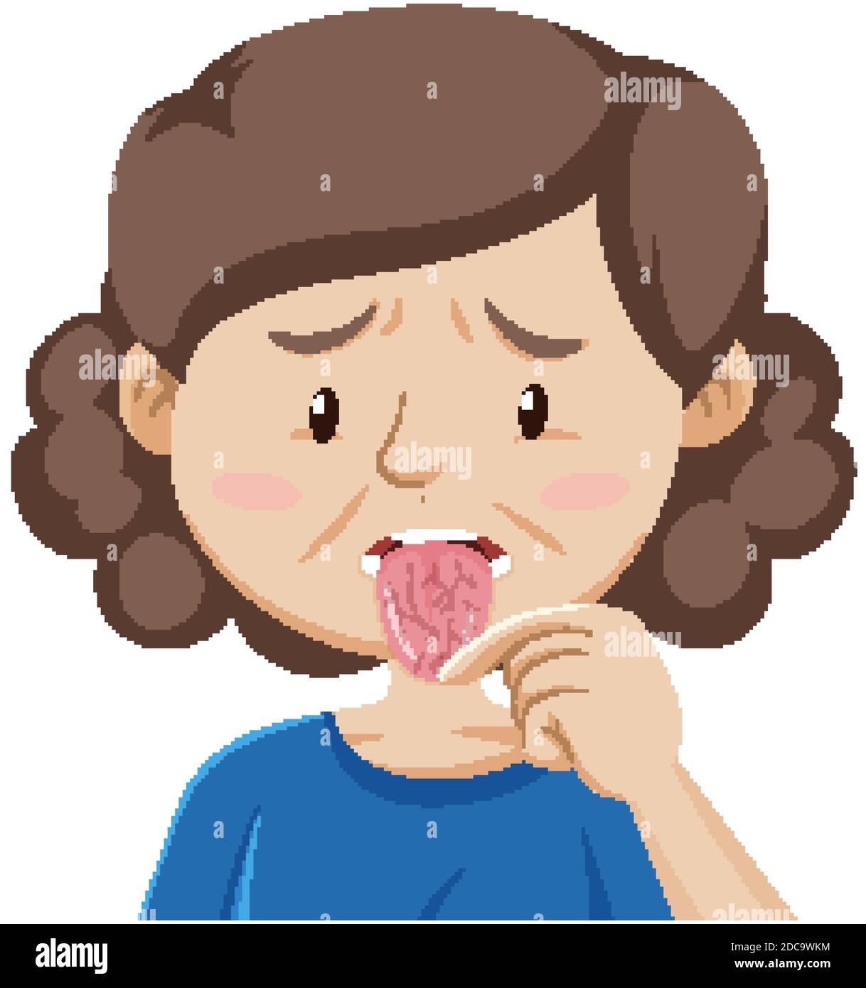 Old woman having dry mouth illustration Stock Vector Image & Art - Alamy