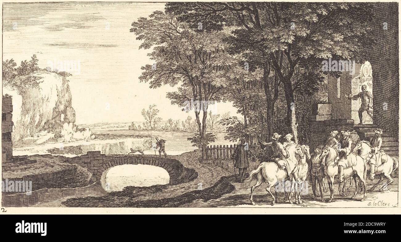 Sébastien Le Clerc I, (artist), French, 1637 - 1714, Landscape with ...