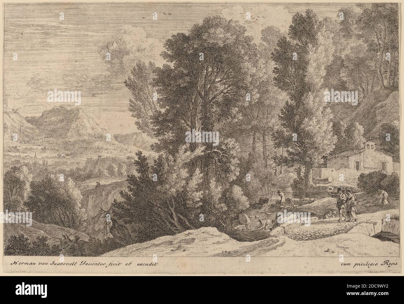 Herman van Swanevelt, (artist), Dutch, c. 1600 - 1655, Landscape with ...