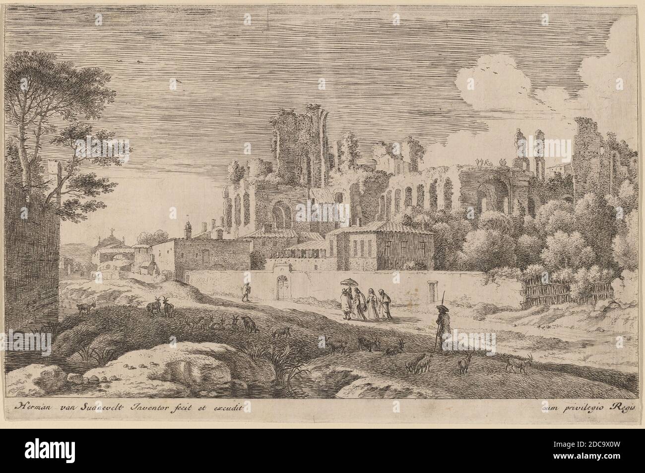Herman van Swanevelt, (artist), Dutch, c. 1600 - 1655, Landscape with ...