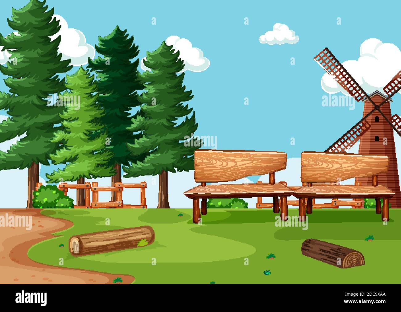 Color image cartoon farm windmill hi-res stock photography and images ...
