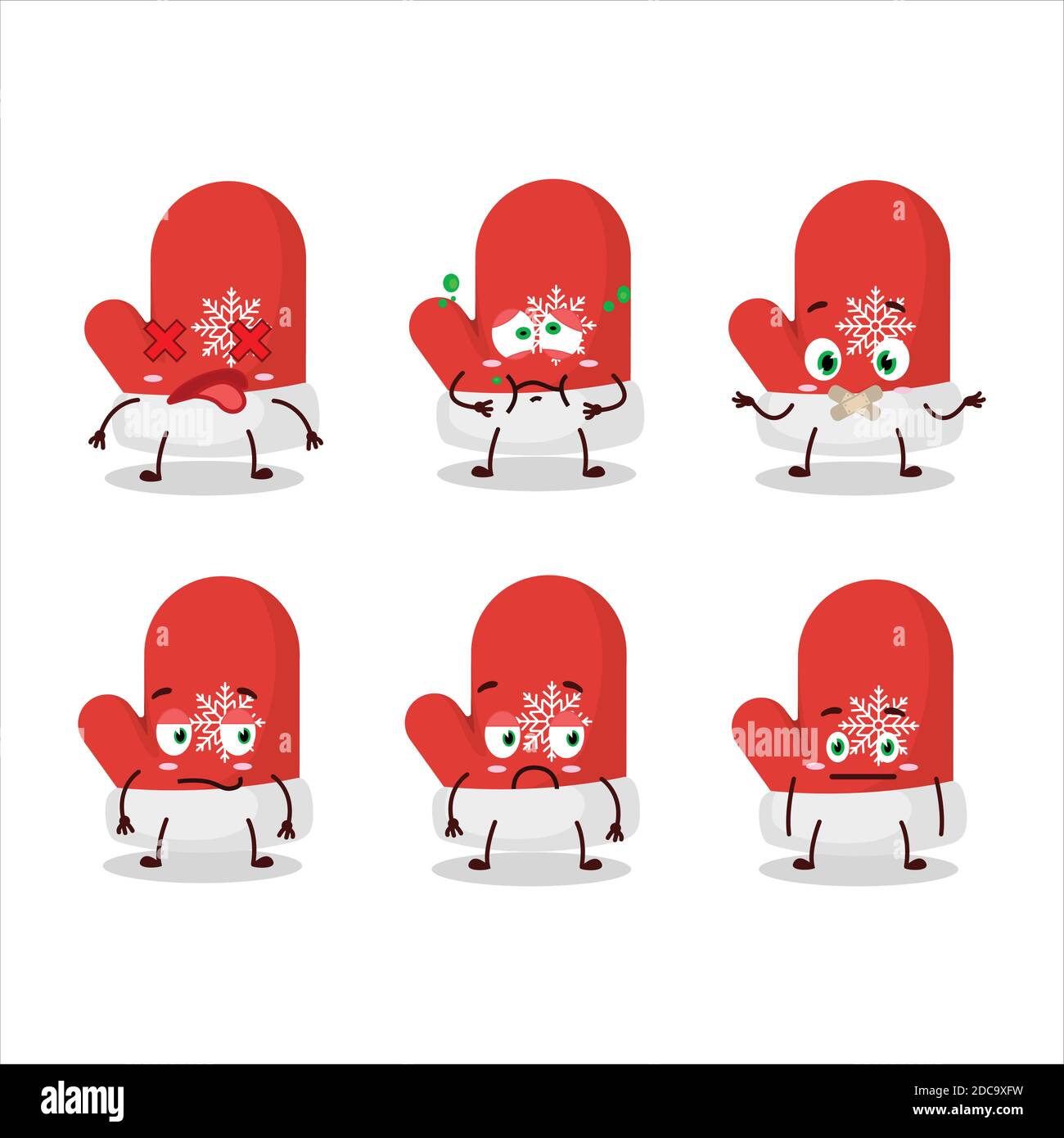 New red gloves cartoon character with nope expression. Vector ...