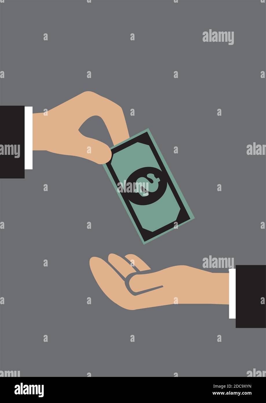 Hand giving dollar note Stock Vector Images - Alamy