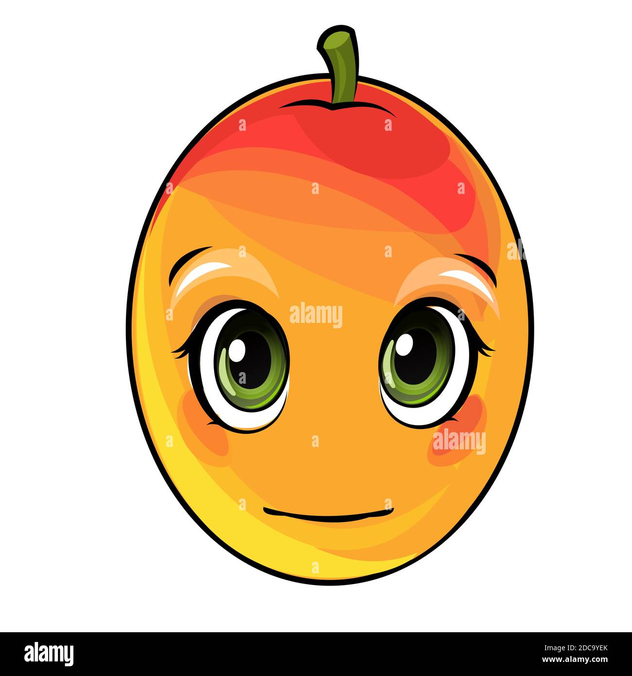 Mango fruits. Face. The isolated object on a white background. Ripe ...