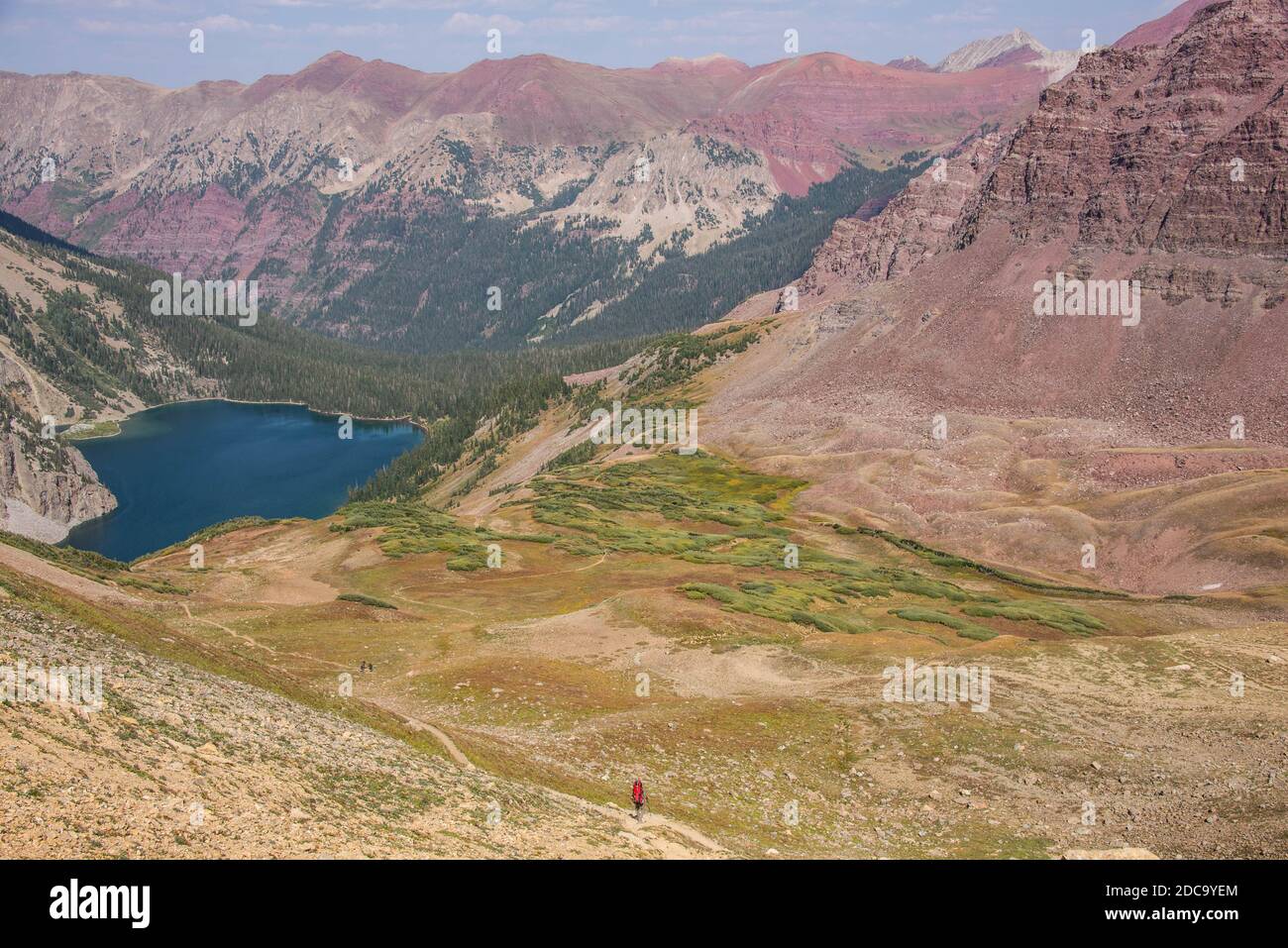 View of Snowmass Lake from Trailrider Pass on the Maroon Bells Loop ...