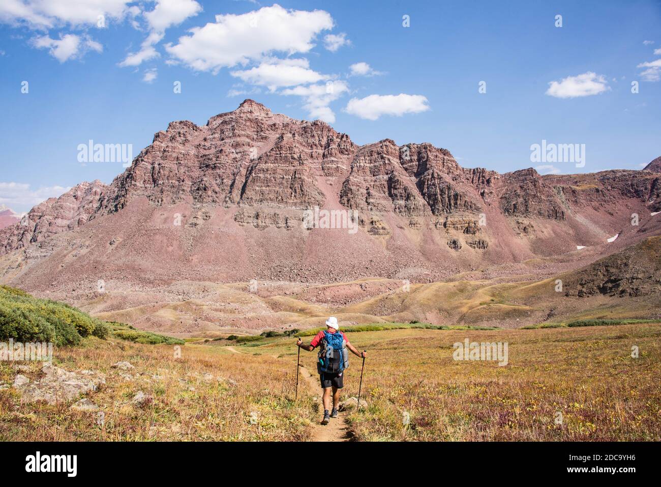 Descending to Snowmass Lake from Trailrider Pass on the Maroon Bells ...