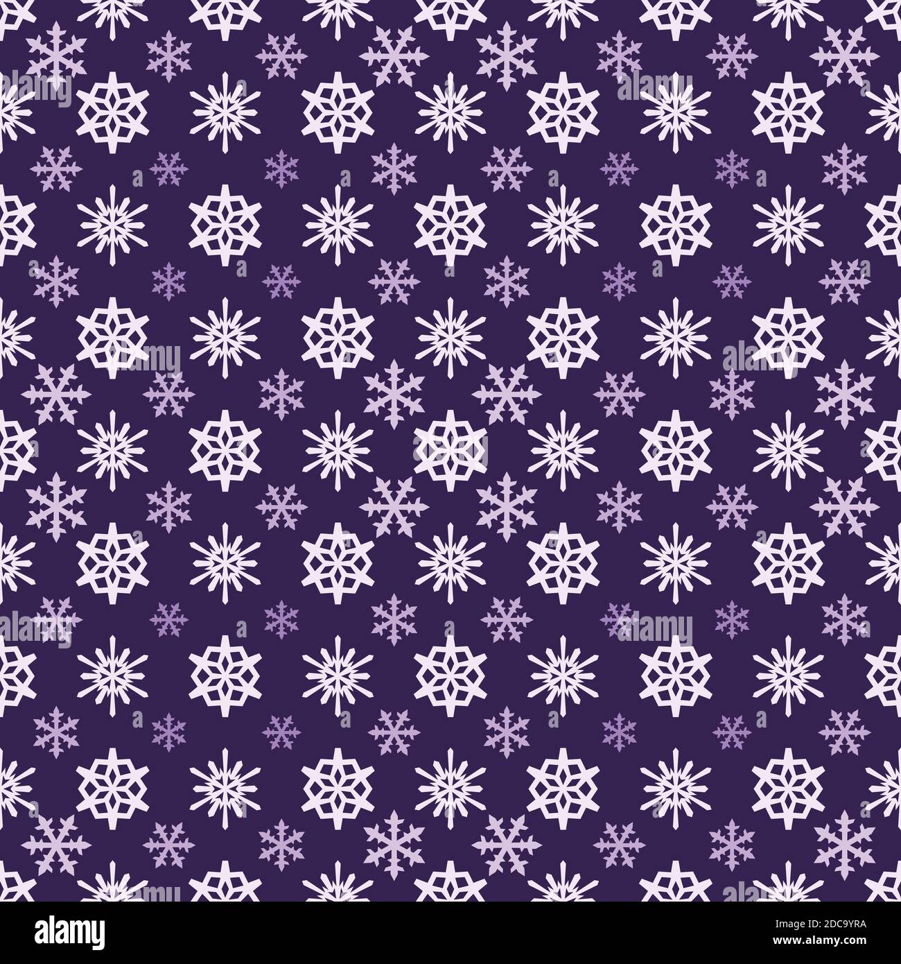 Christmas snowflakes seamless pattern with geometric tiled grid and ...