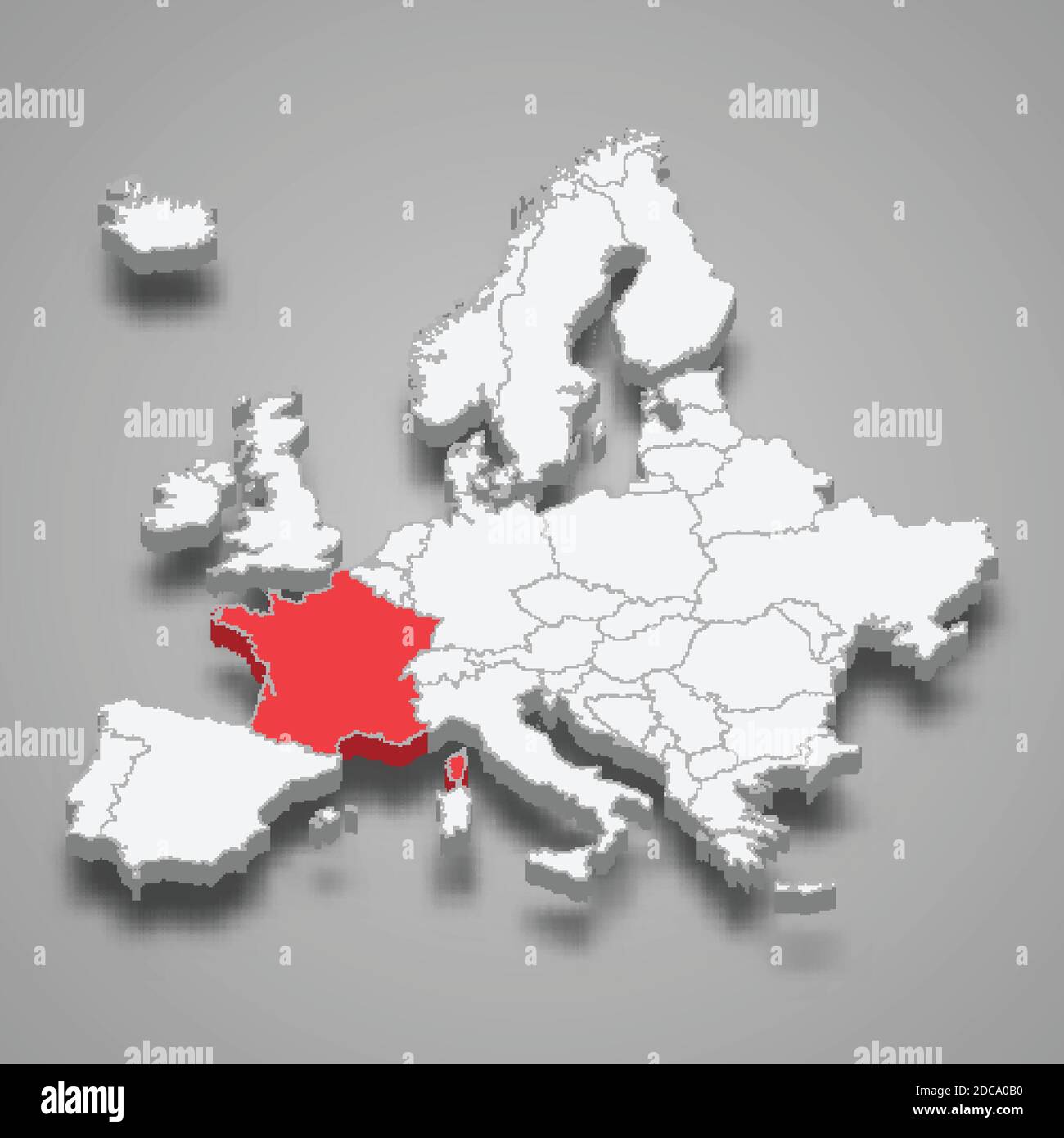 France country location within Europe 3d isometric map Stock Vector ...