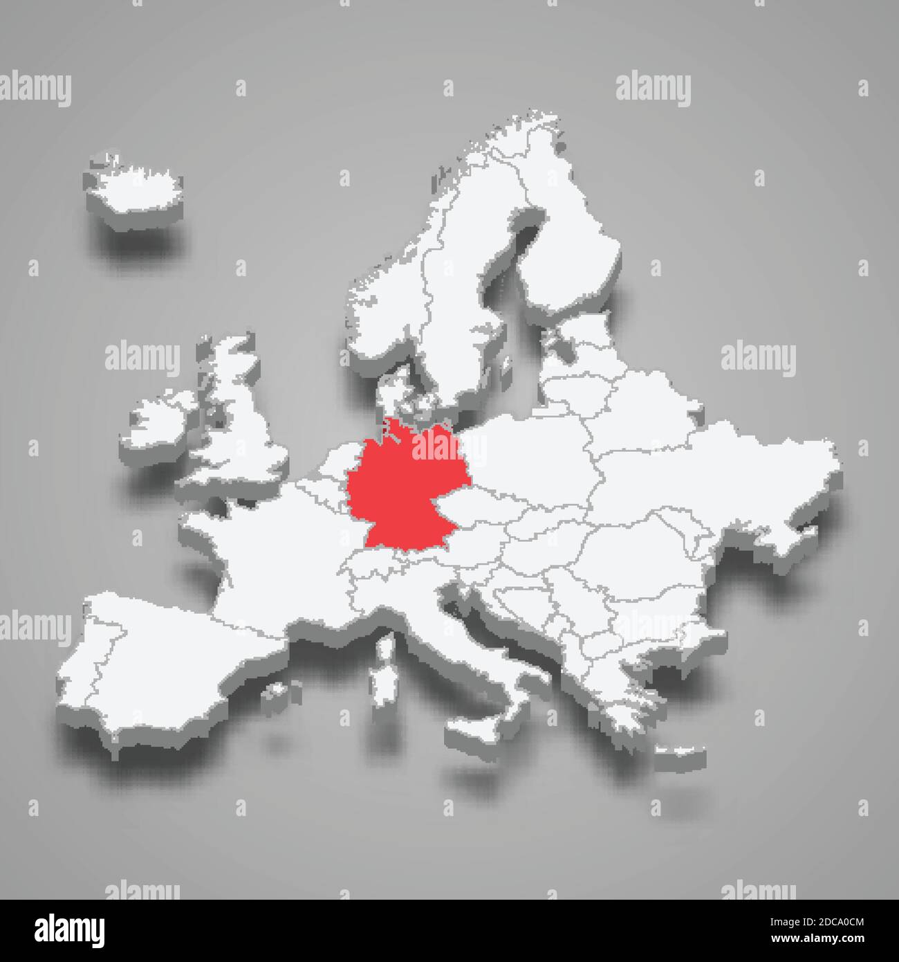 Germany country location within Europe 3d isometric map Stock Vector ...