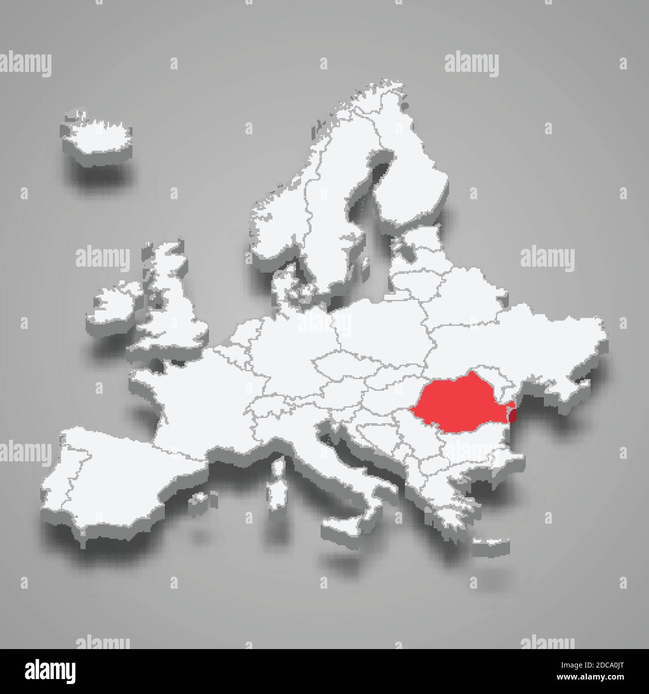 Map of romania within europe hi-res stock photography and images - Alamy