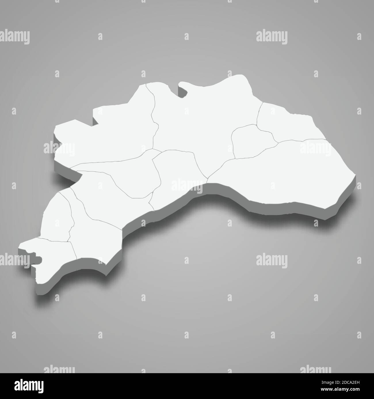3d isometric map of Burdur is a province of Turkey, vector illustration ...