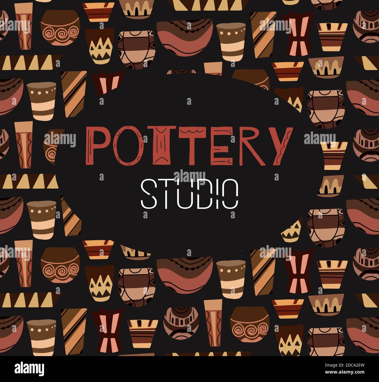 Handmade crockery background clay Stock Vector Images - Alamy