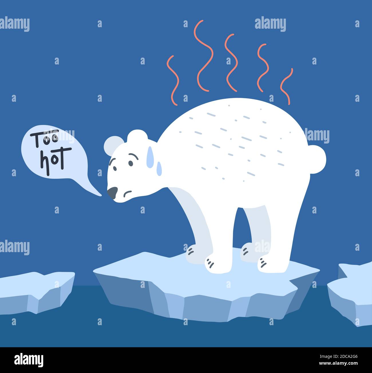 Global warming polar bear Stock Vector Images - Alamy