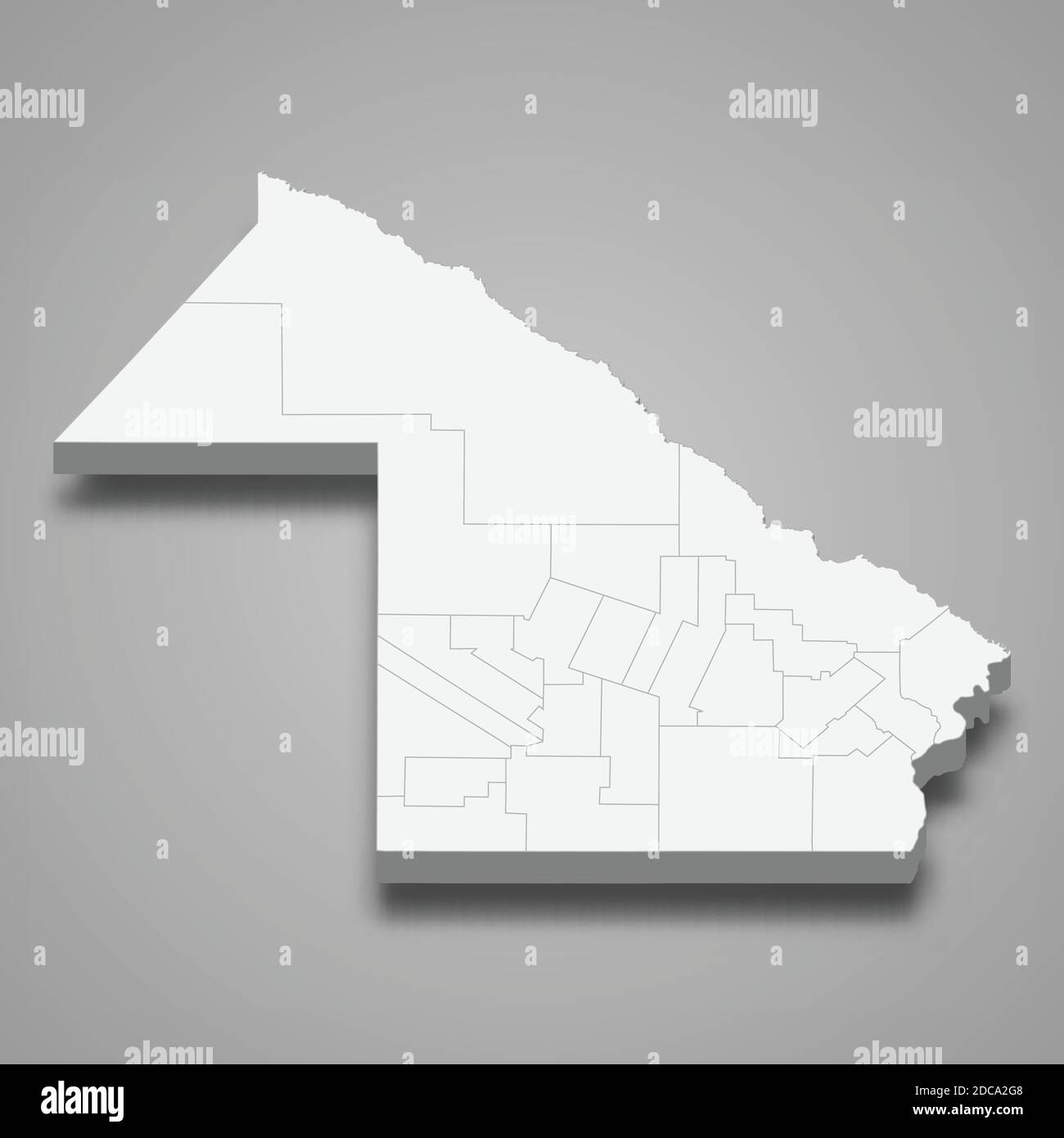 3d isometric map of Chaco is a province of Argentina, vector ...