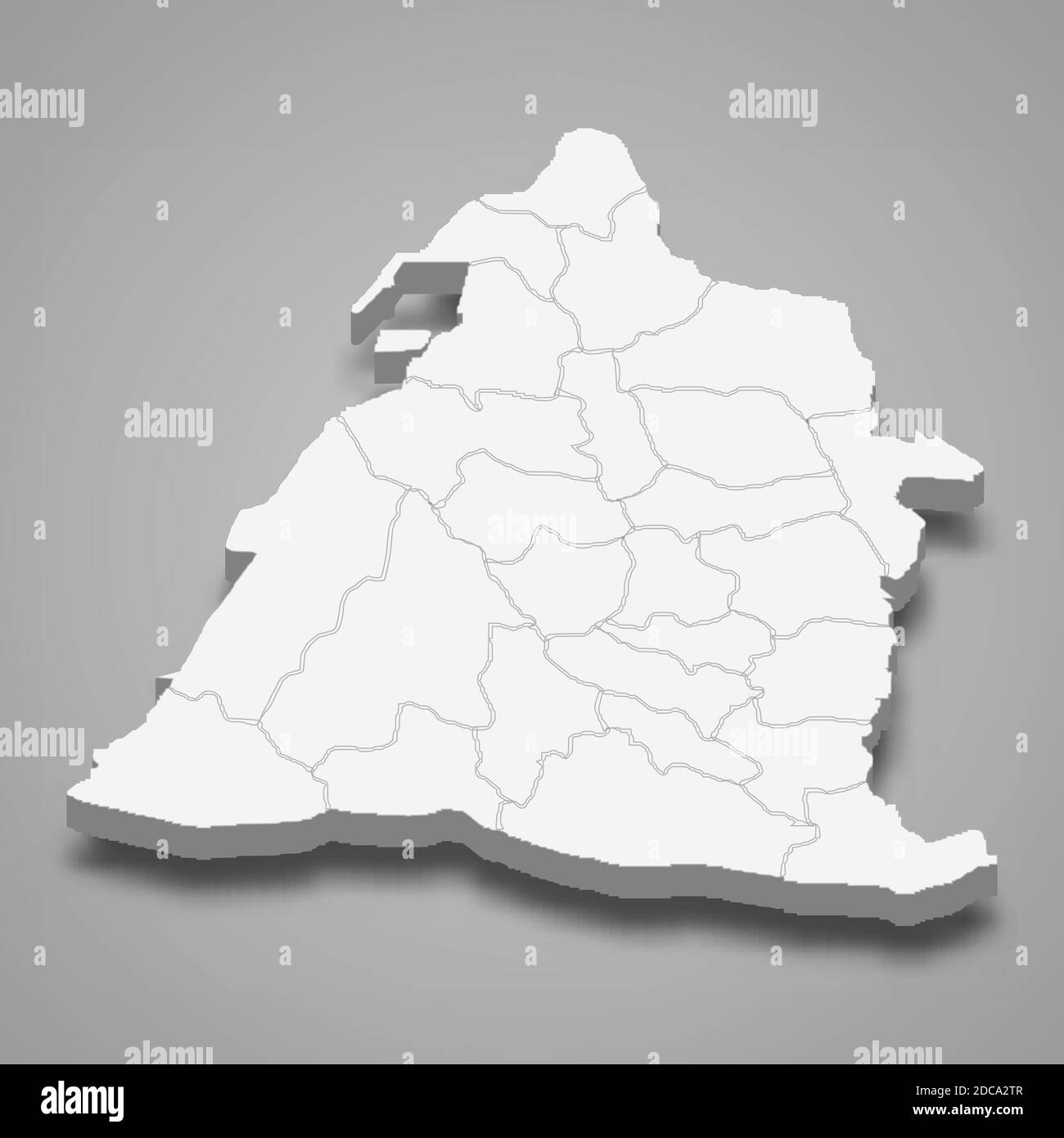 3d isometric map of Changhua County is a region of Taiwan, vector ...