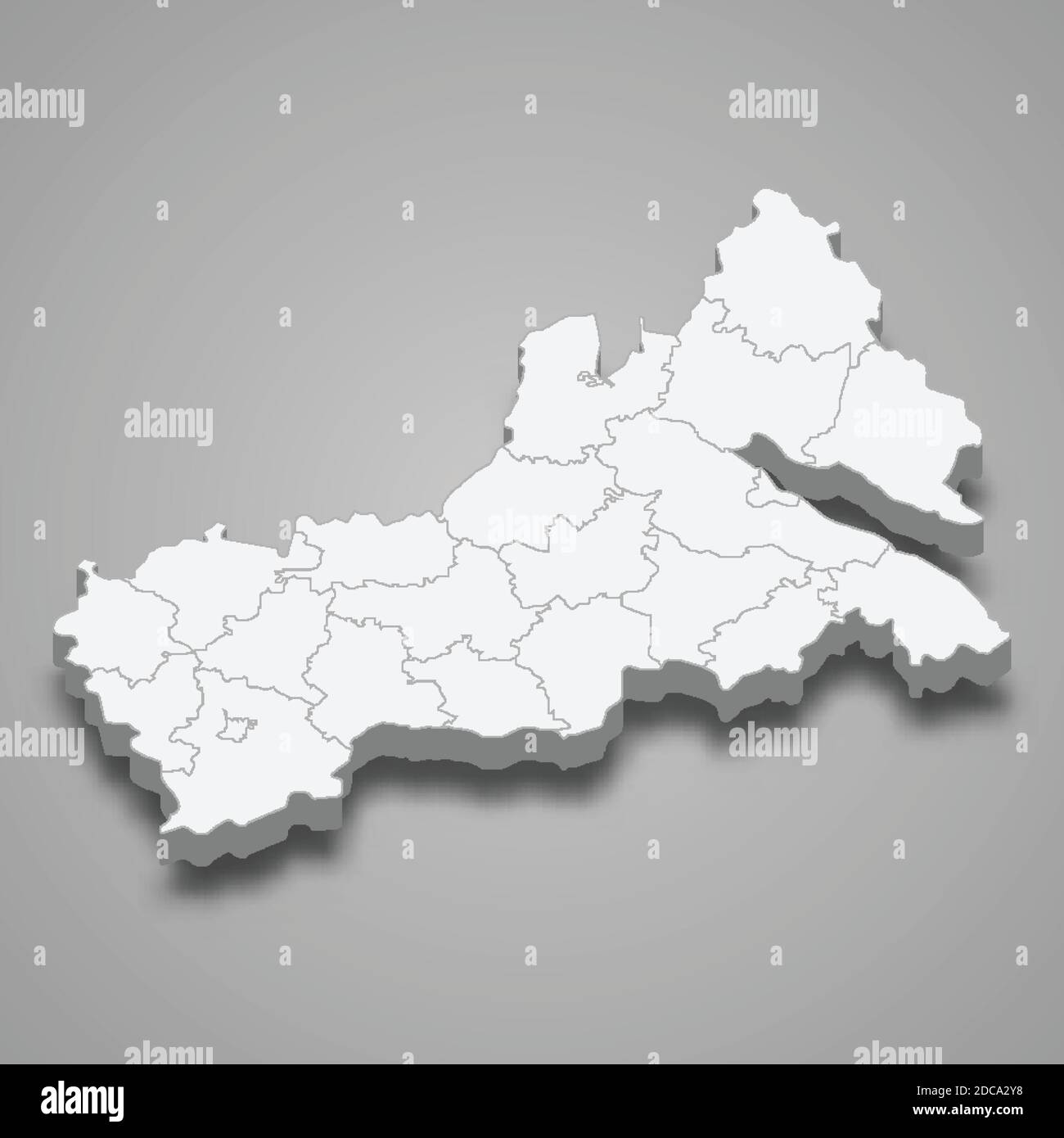 3d isometric map of Cherkasy oblast is a region of Ukraine, vector ...
