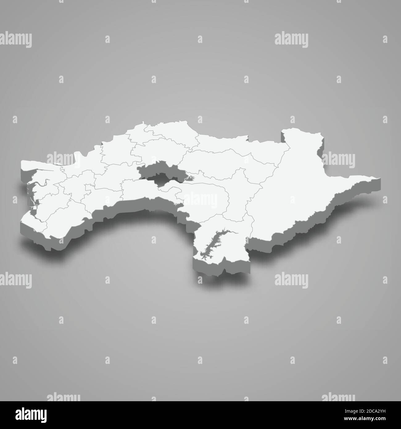 3d isometric map of Chiayi County is a region of Taiwan, vector ...
