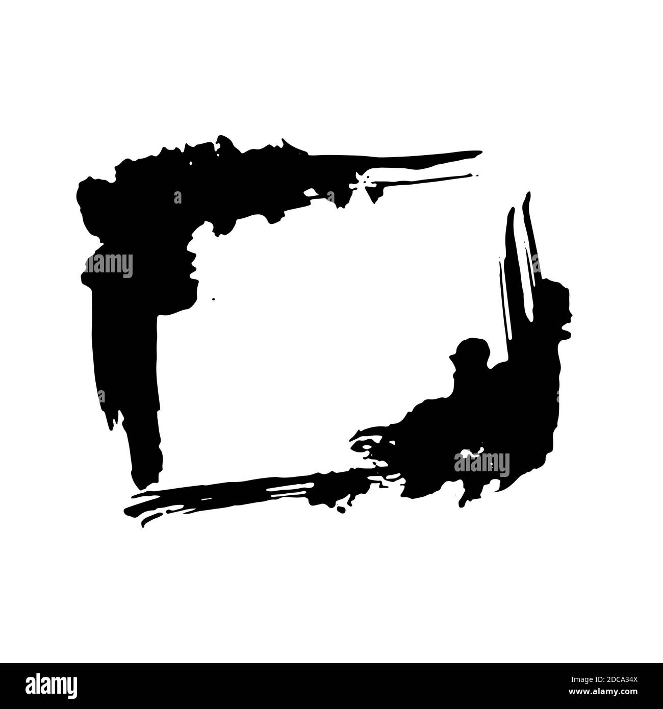 Ink vector brush stroke frame. Vector illustration. Grunge texture ... Ink vector brush stroke frame. Vector illustration. Grunge texture ...