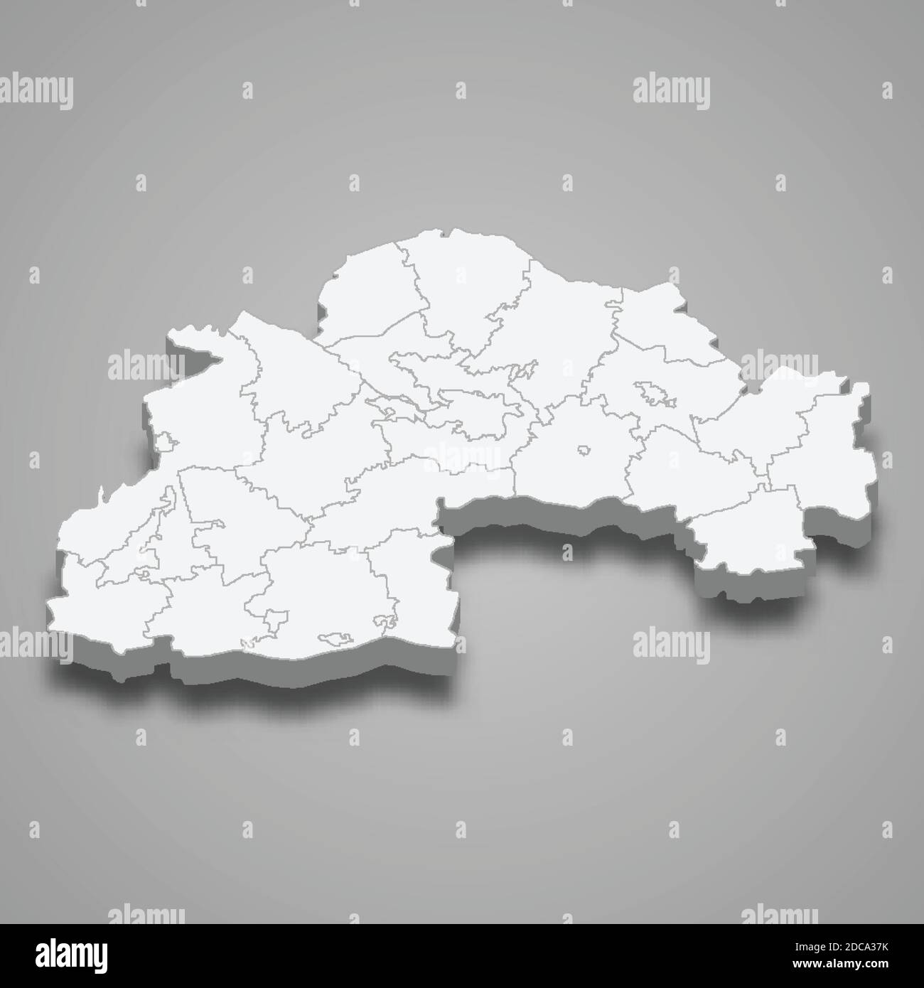 3d isometric map of oblast is a region of Ukraine, vector illustration ...