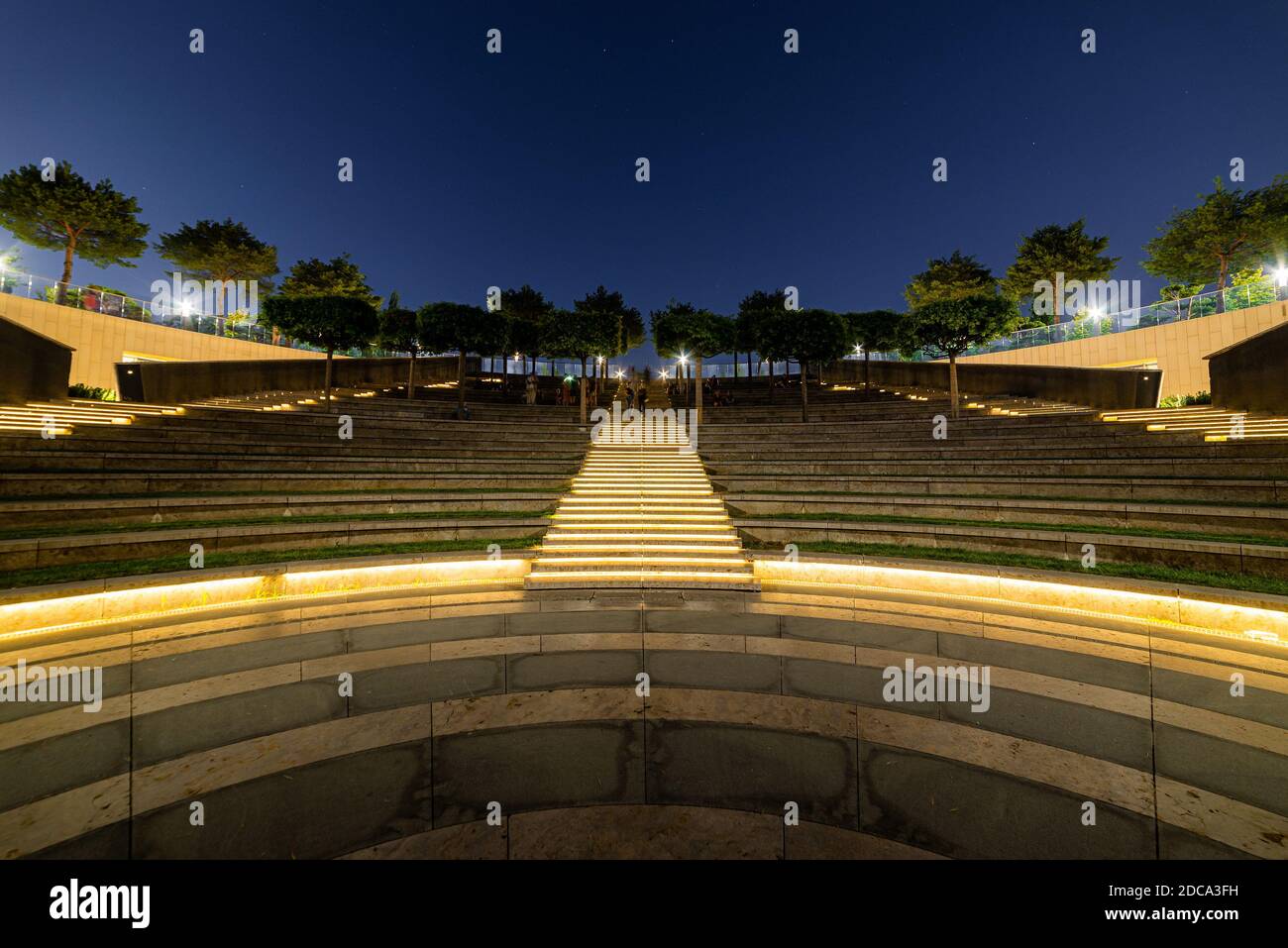 Modern amphitheater like as ancient theatre at night Stock Photo - Alamy