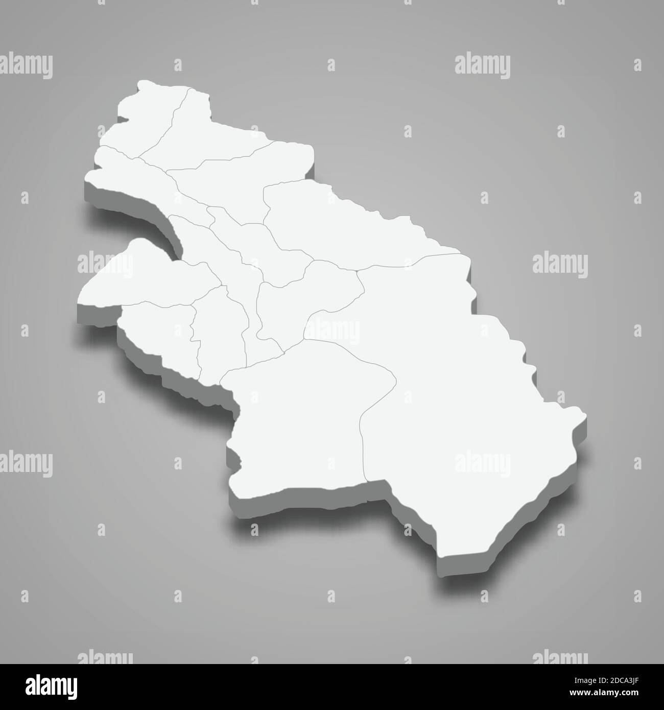 3d isometric map of Hsinchu County is a region of Taiwan, vector ...