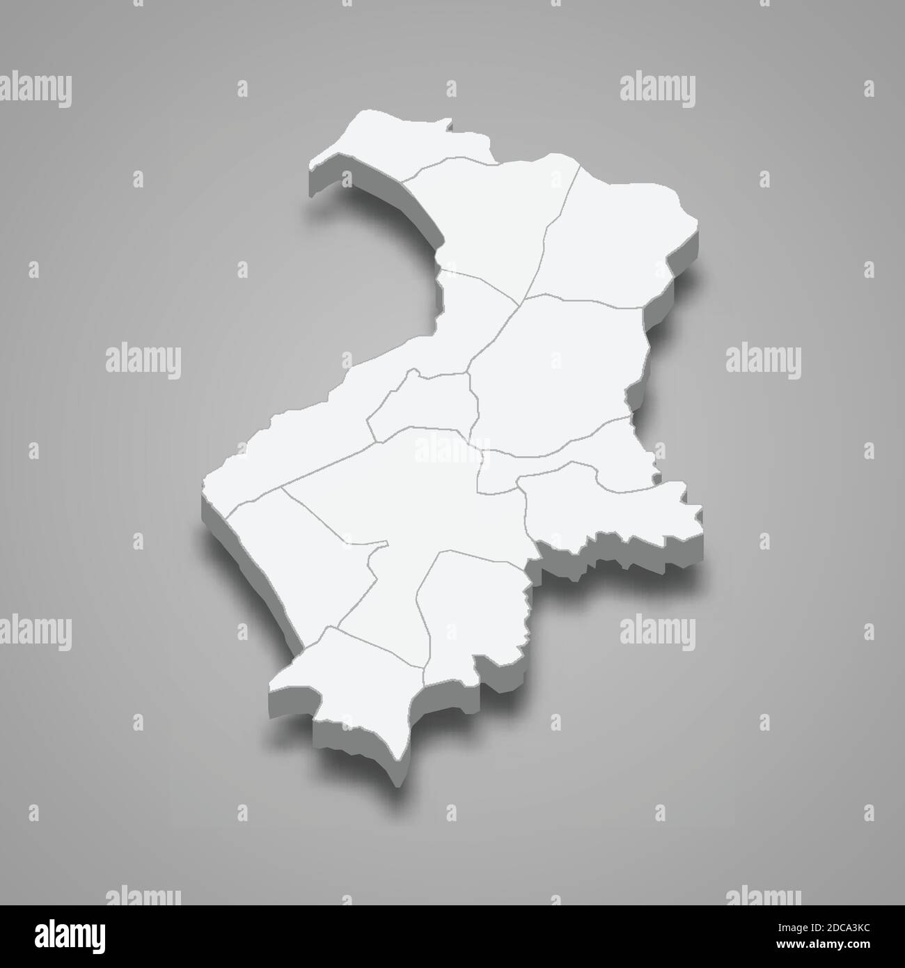 3d isometric map of Hatay is a province of Turkey, vector illustration ...