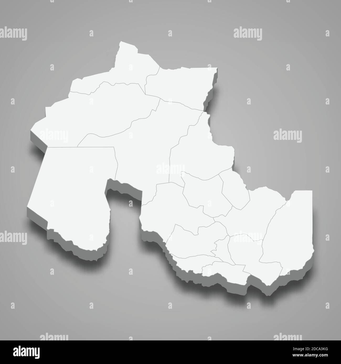 3d isometric map of Jujuy is a province of Argentina, vector ...