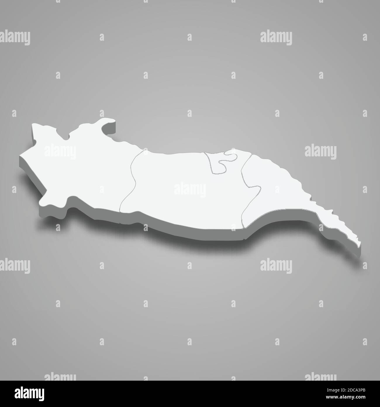 3d isometric map of Igdir is a province of Turkey, vector illustration ...