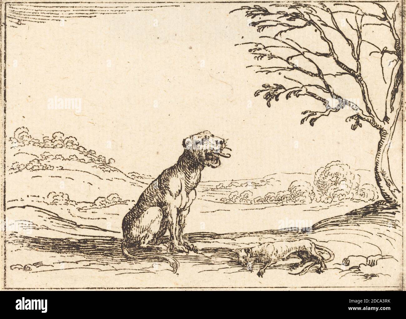 Jacques Callot, (artist), French, 1592 - 1635, Lioness Mourning her Cub ...