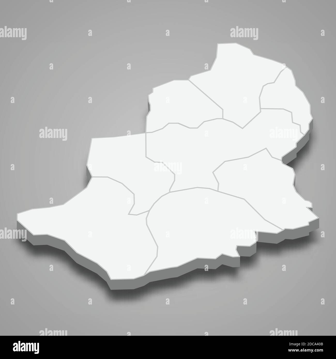3d isometric map of Kars is a province of Turkey, vector illustration ...