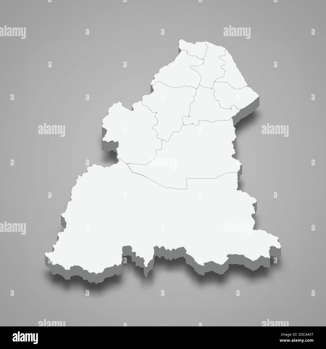 3d isometric map of Kelantan is a state of Malaysia, vector ...