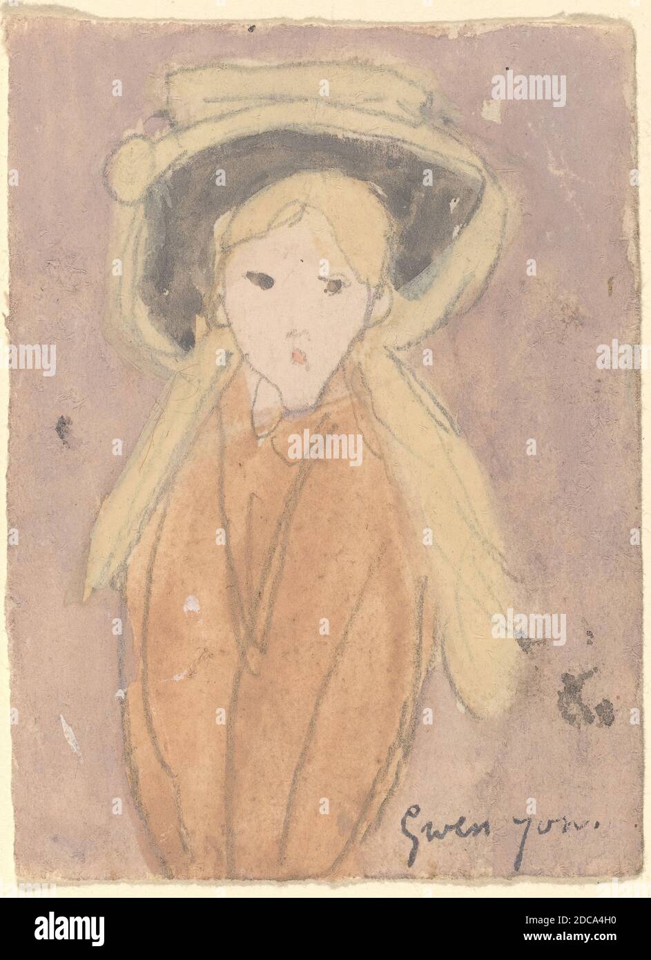 Gwen John, (artist), British, 1876 - 1939, Little Girl with a Large Hat ...