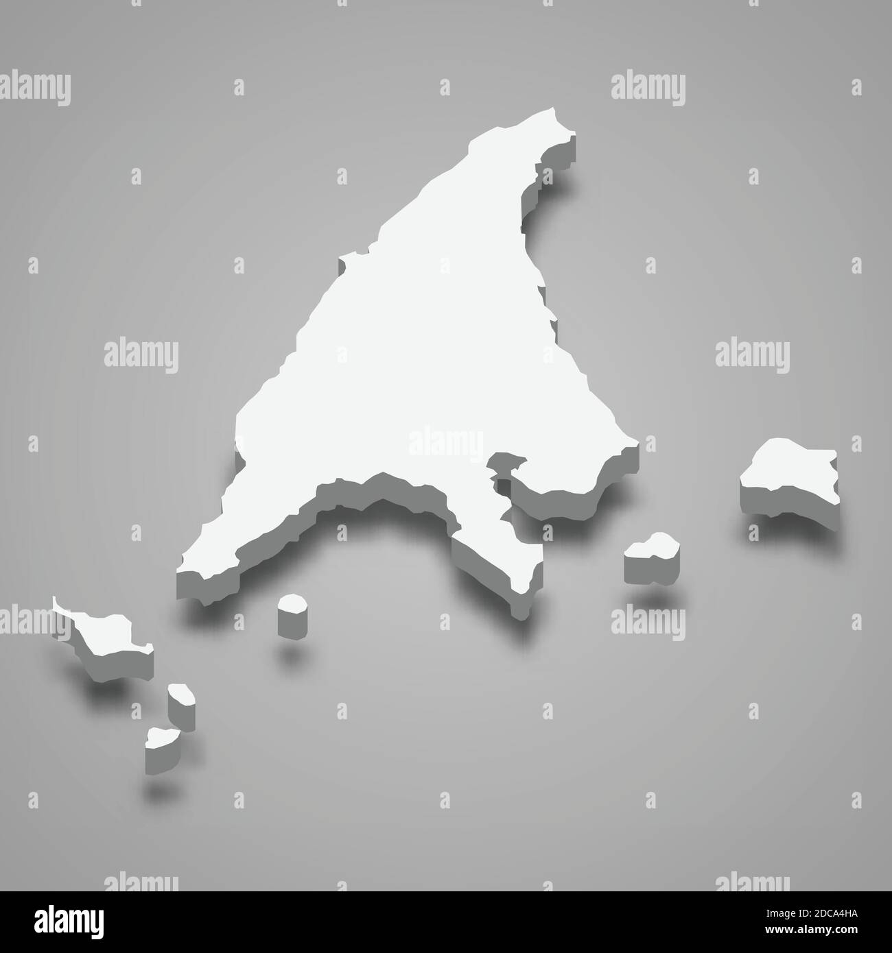 3d isometric map of Labuan is a state of Malaysia, vector illustration ...