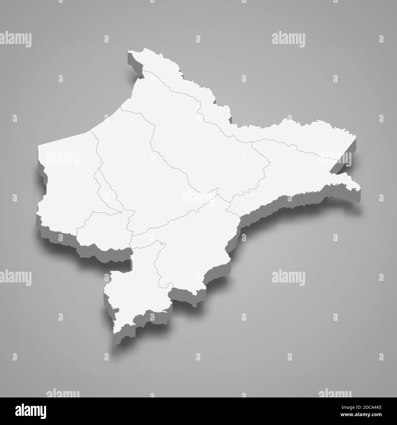 3d isometric map of Loreto is a region of Peru, vector illustration ...